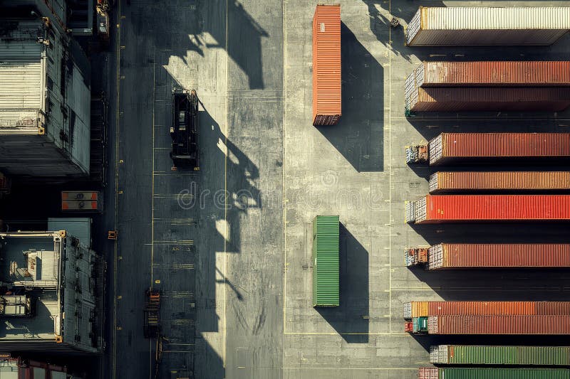 Complex Container Loading Area Stock Illustration - Illustration of ...