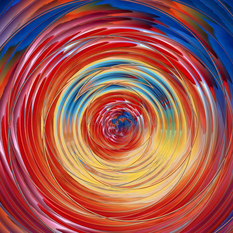 Circular Shaped Distortion Designs in Yellow Red and Blue Colours Stock ...