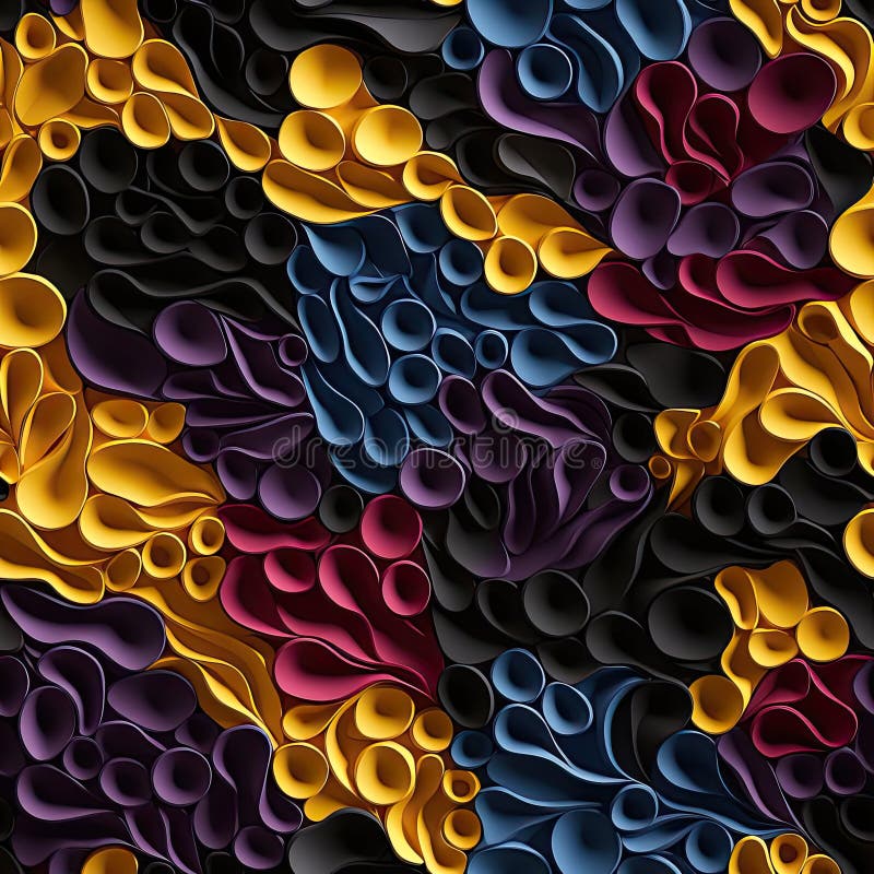 Complex 3D Art with Vibrant Colors and Sculptural Paper Constructions ...