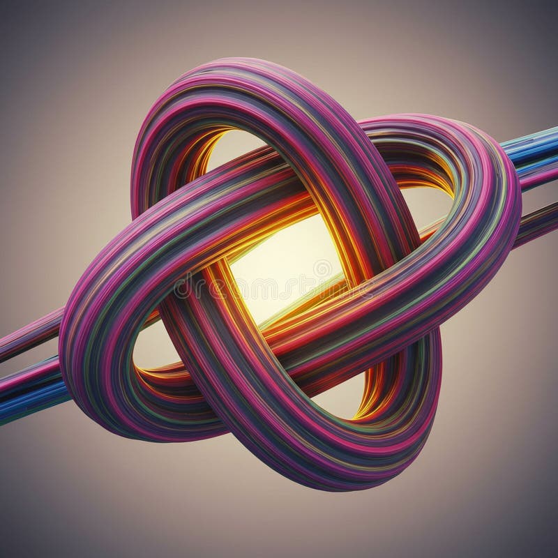 A Complex 3D Digital Design Featuring a Twisted, Torus-like Shape with ...