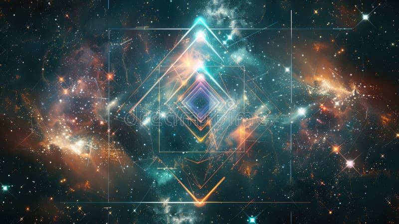 Complex 3D Geometric Design with Lines and Triangles Creating a Central ...