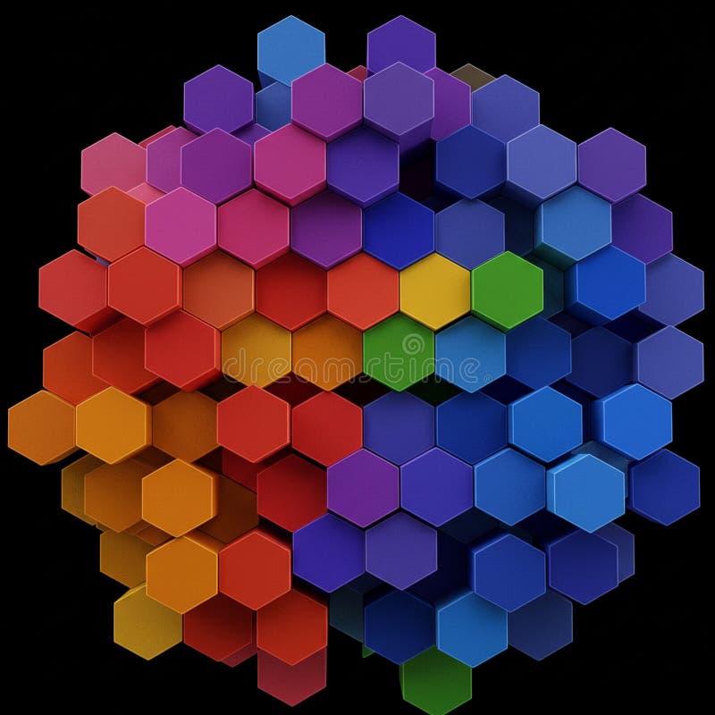 A Complex 3D Geometric Structure Comprised of Interconnected Hexagonal ...