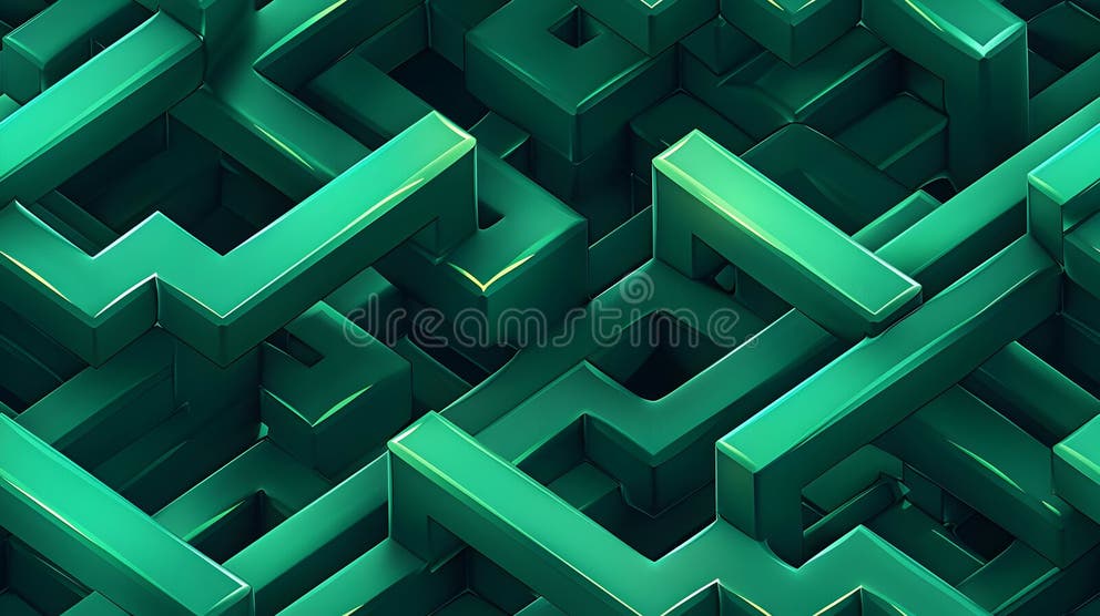 A Complex 3D Maze Structure with Interconnected Geometric Shapes in a ...