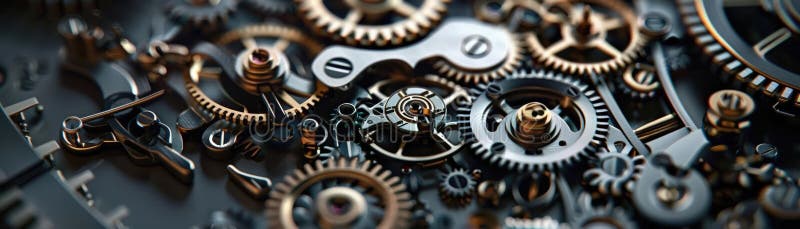 A Complex 3D Model of a Mechanical Watch Movement Showcasing Intricate ...