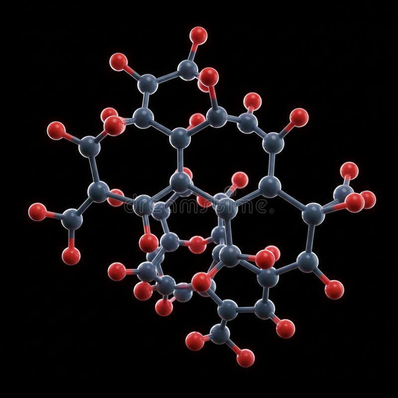 A Complex 3D Molecular Model Showcases a Network of Connected Atoms ...