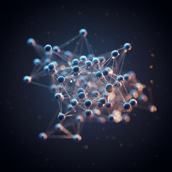 A Complex 3D Network Structure Featuring Blue Spheres Interconnected by ...