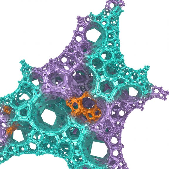 A Complex 3D Structure Composed of Interlocking Geometric Shapes Forms ...