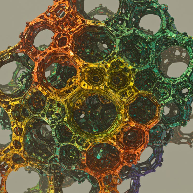 Complex 3D Structure Featuring Interconnected Hexagonal and Pentagonal ...