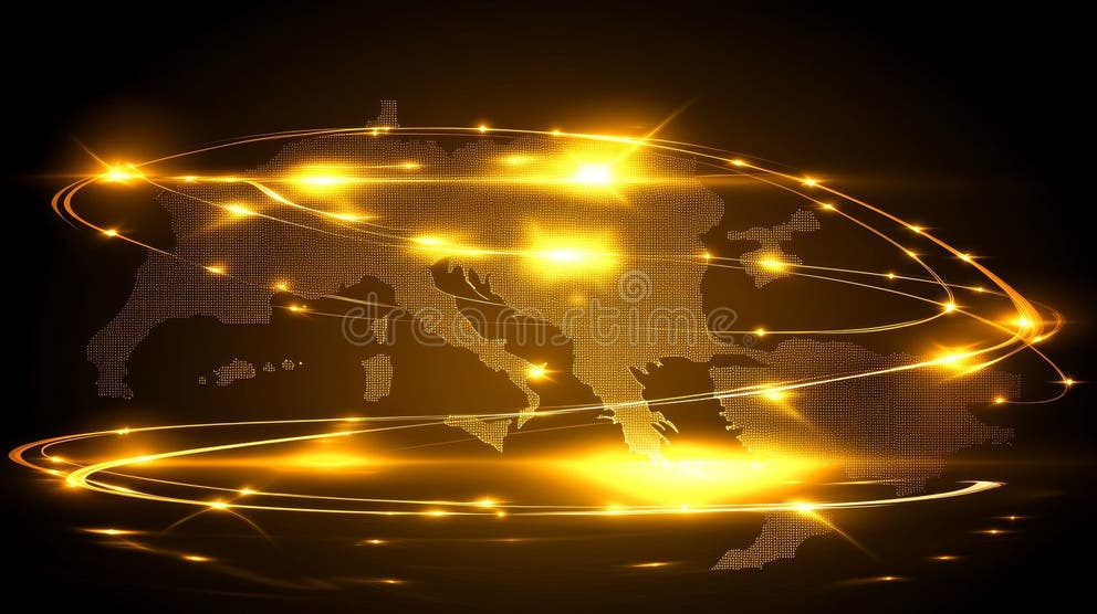 A Complex 3D Visualization with Illuminated Bars Stretching Over a ...