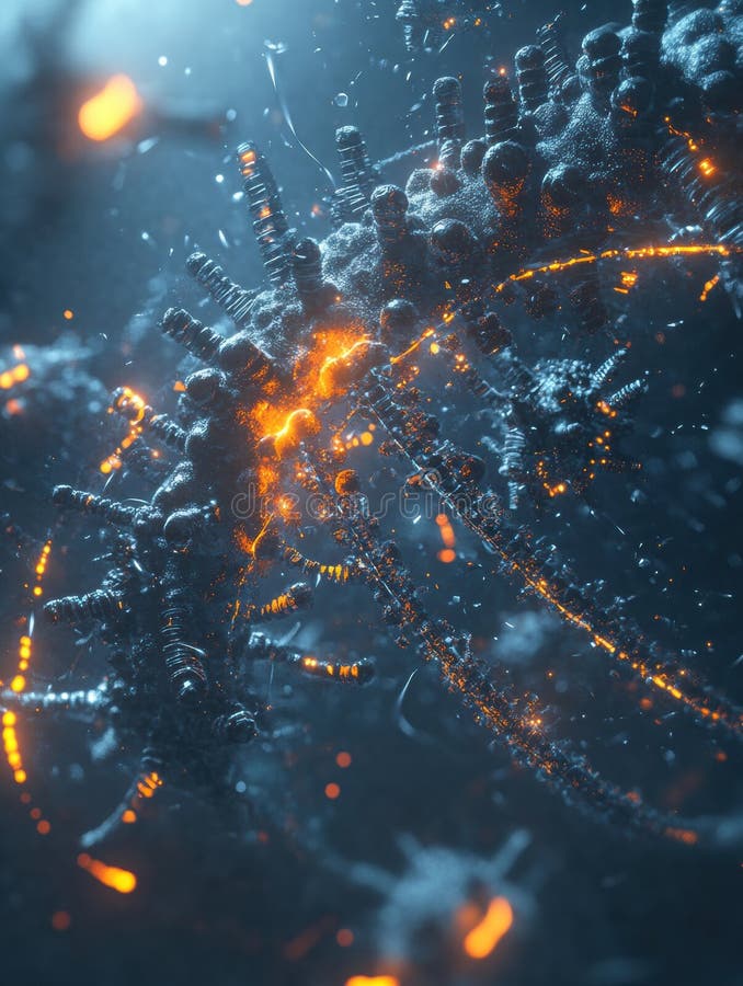 Complex 3D Visualization of a Virus Structure Showcasing Intricate ...