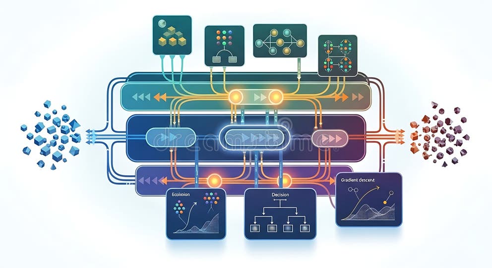 Illustration of a Complex Data Processing System with Cubes and ...