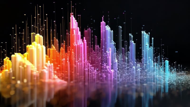 Cyber Security Concept with Colorful Data Flowing on Black Background ...