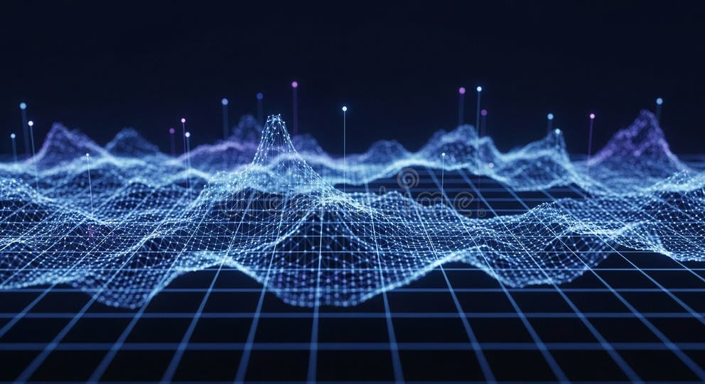 Complex Data Topography Abstract Digital Visualization with Dark ...