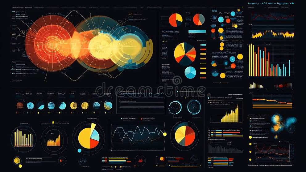 Complex Data Visualization Dashboard Interface Displaying Charts Graphs ...