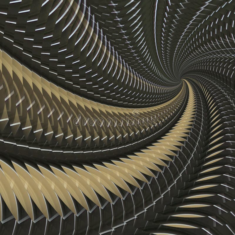 Complex Design 3D Curved Structure Towards a Vanishing Point in Beige ...