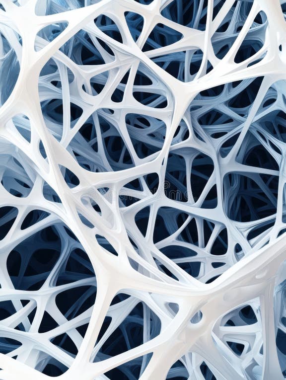 A Complex Design Featuring Overlapping Blue and White Lines Forms a ...