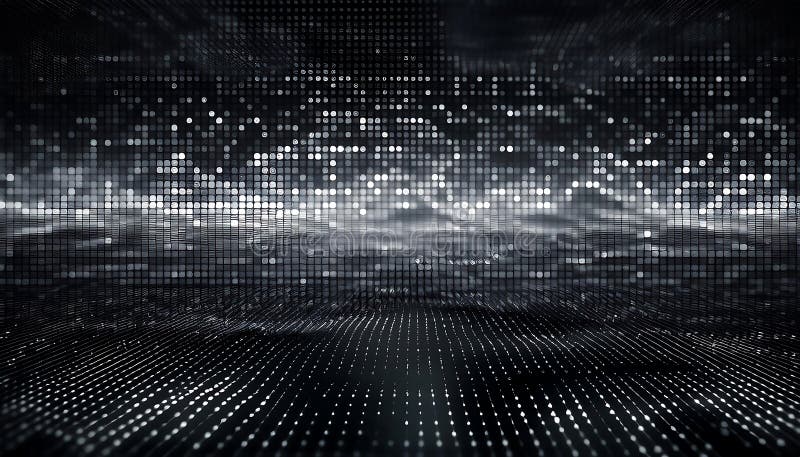 Intricate Digital Background with Pixelated Gray Data Dots Creating a ...