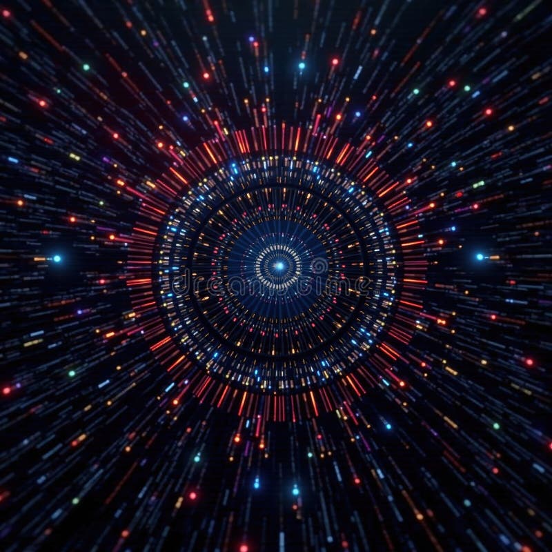 Complex Digital Circuitry Pattern on Dark Backdrop Computer Network ...