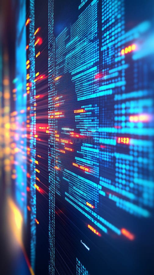 Complex Digital Coding Blue Background Stock Illustration ...