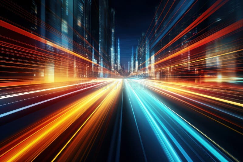 Complex Digital Data Flow Motion. Generate Ai Stock Illustration ...