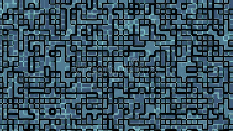 Complex Digital Maze Like Pattern with Blue and Black Geometric Shapes ...