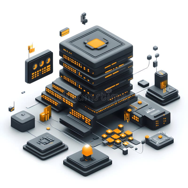 Complex Digital Technology System Design Illustration Stock Image ...