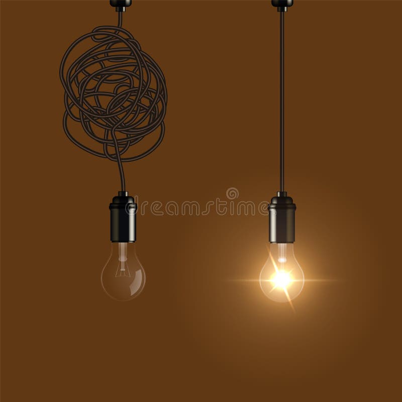 Complex, Easy Process of Solving Difficult Problem, Electric Lamp with ...