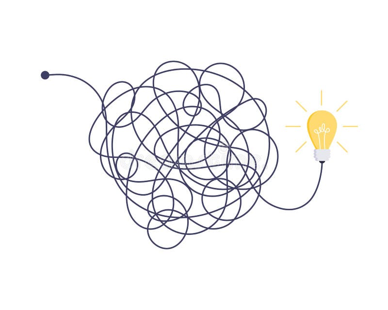 Complex Easy Simple Way from Start To Idea. Chaos Simplifying, Problem ...