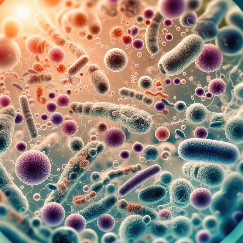 Complex Ecosystem of Bacteria and Viruses Stock Photo - Image of study ...