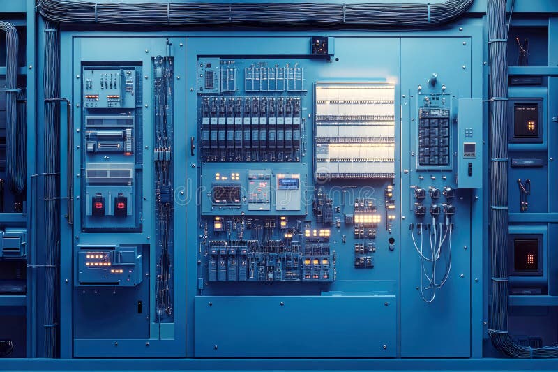 Complex Electrical Panel Showcasing Advanced Microprocessors and ...