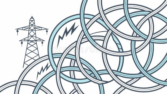 Complex Electrical Tower Structure with Interwoven Lines Design Vector ...