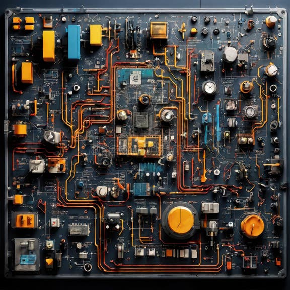Complex Electronic Circuit Board with Intricate Components Stock Image ...
