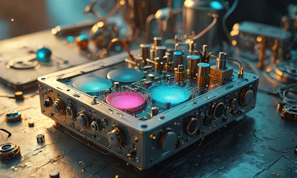 Complex Electronic Device with Circuit Board and Various Components ...