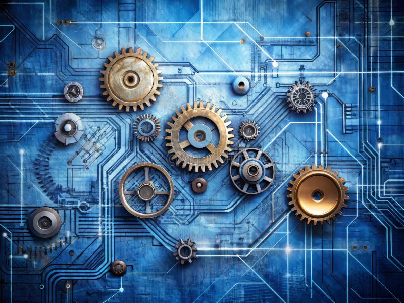 Complex Engineering Design a Detailed Blueprint of Interconnected ...