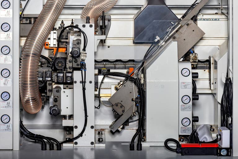 Complex Equipment Operates in a Modern Woodworking Facility Stock Photo ...