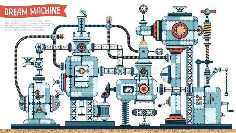 Complex fantastic machine stock illustration. Illustration of design ...