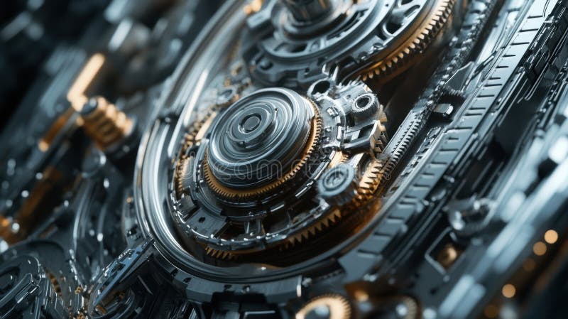 Complex Futuristic Engine Rotating Gears Pistons Stock Photos - Free ...