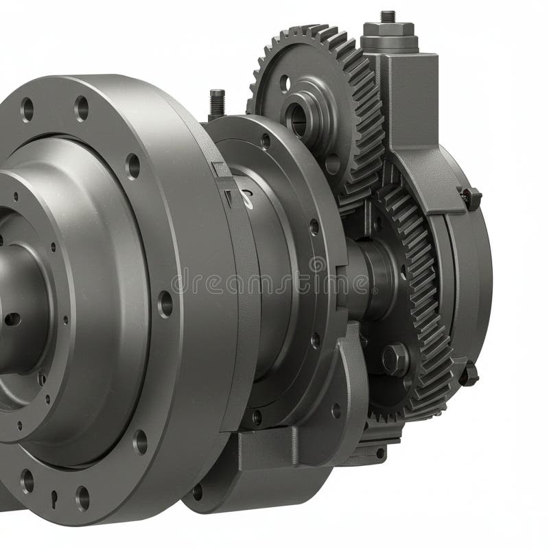 A Complex Gear Assembly Featuring Interconnected Circular Gears and a ...
