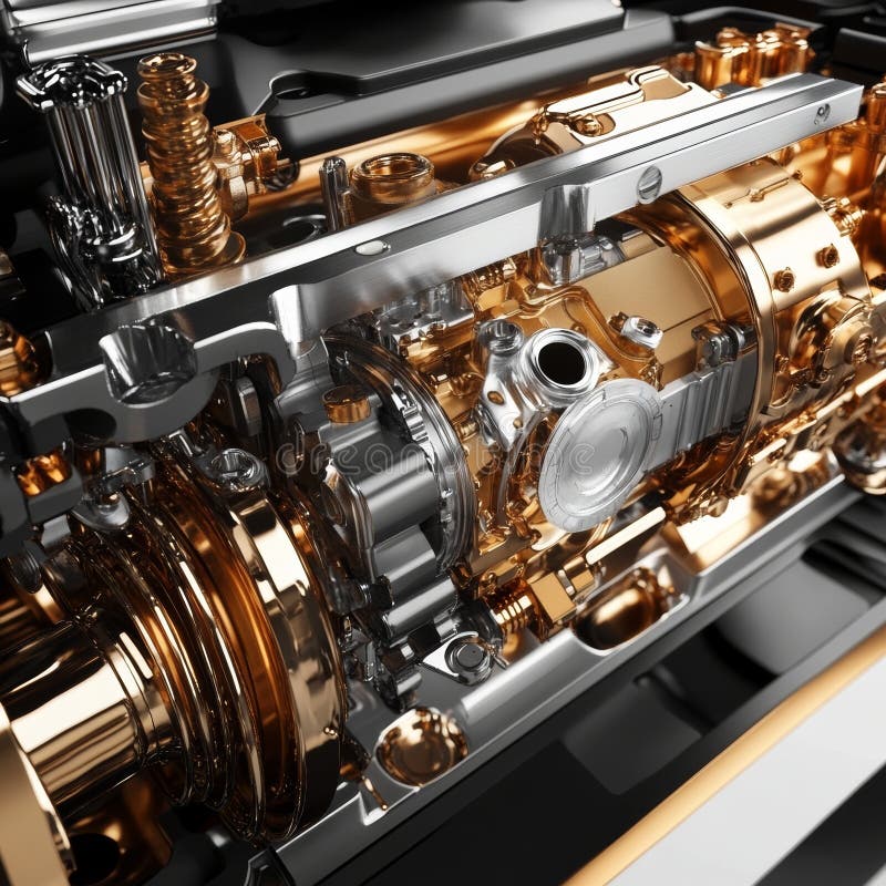 A Complex Gear Mechanism Featuring Multiple Interlocking Cogs and a ...