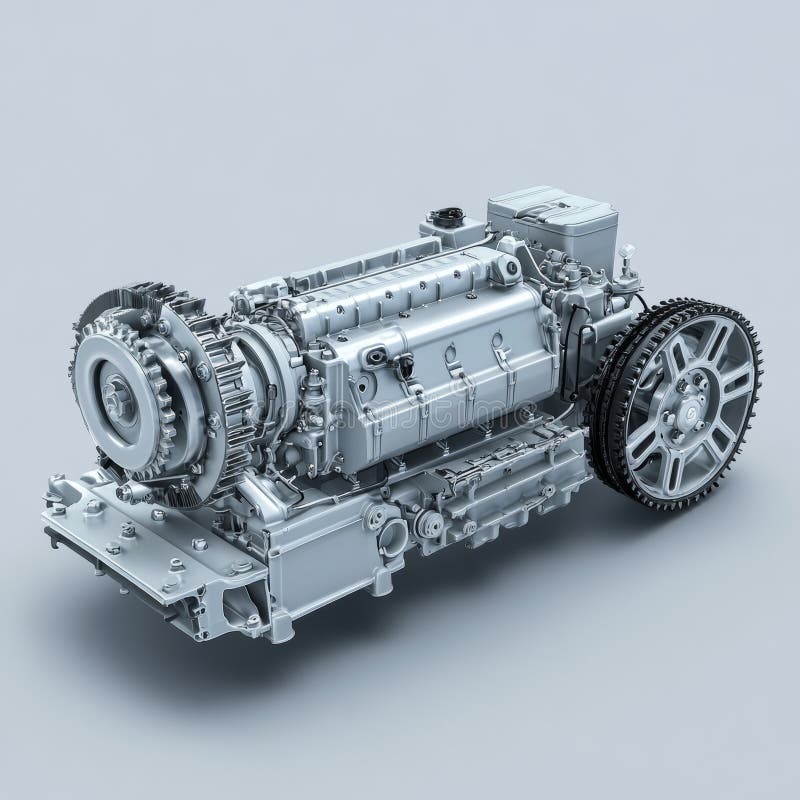 A Complex Gear System Featuring Multiple Interlocking Cogs and a ...