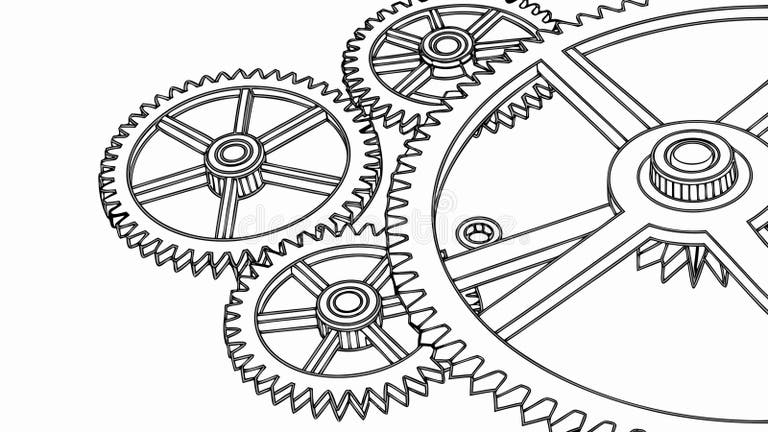 Complex Gear System, Mechanical Precision, Vector Design Generative AI ...