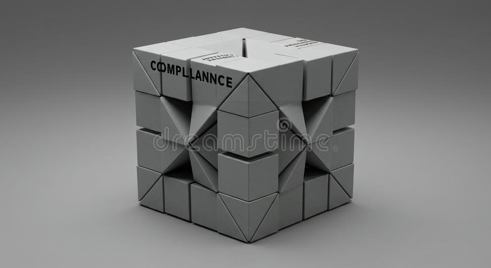 A Complex Geometric Cube Composed of Interlocking Smaller Blocks is ...