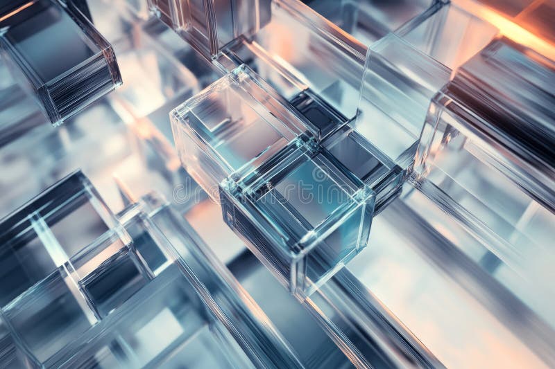 A Complex Geometric 3D Background Where Hexagonal Panels Interlock in a ...