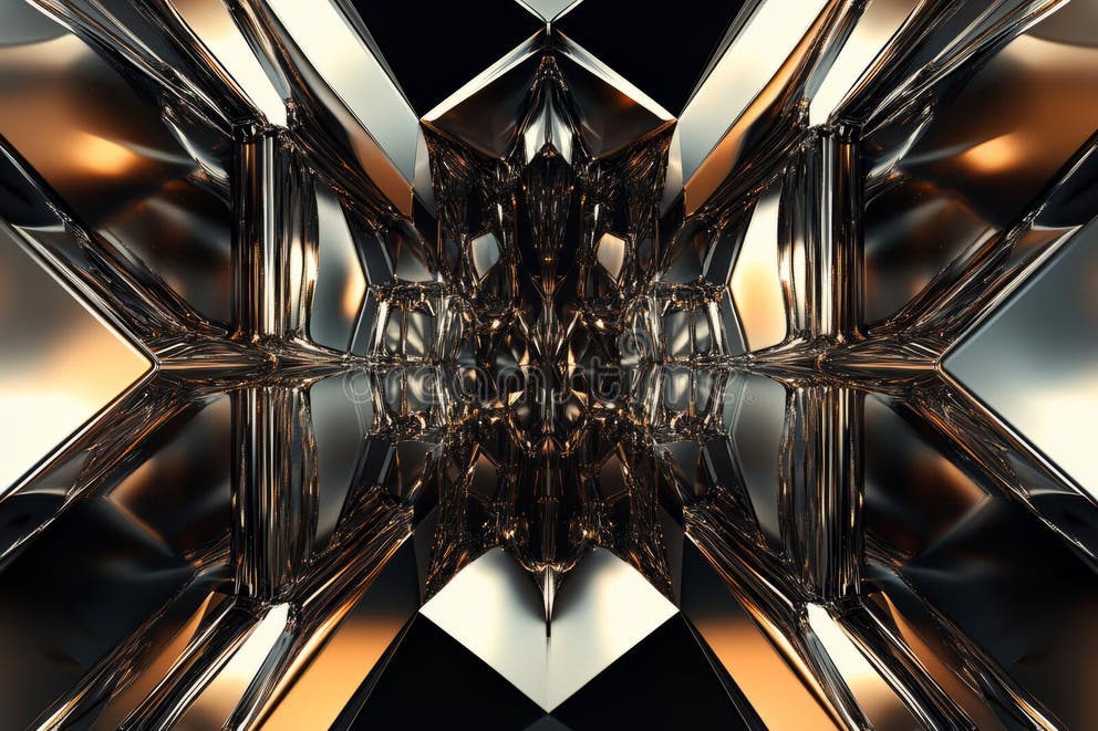 A Complex Geometric 3D Background Where Hexagonal Panels Interlock in a ...