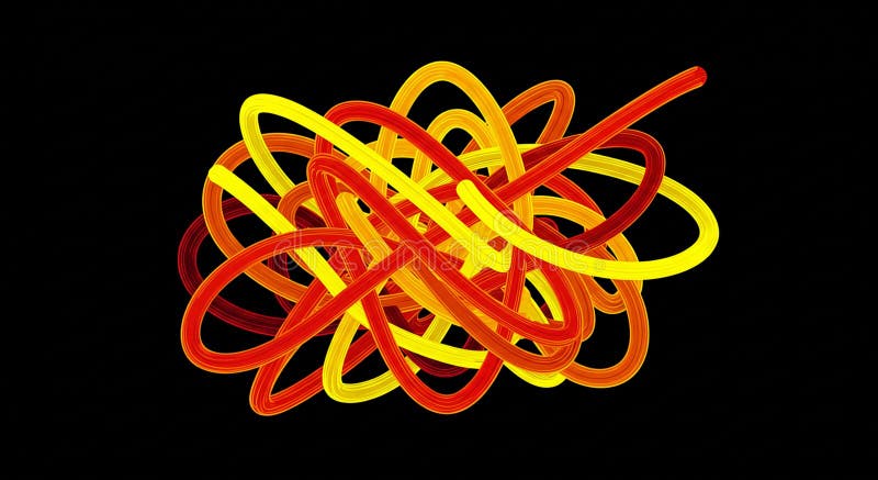 A Complex Geometric Design with Intertwined Loops in Bright Yellow and ...