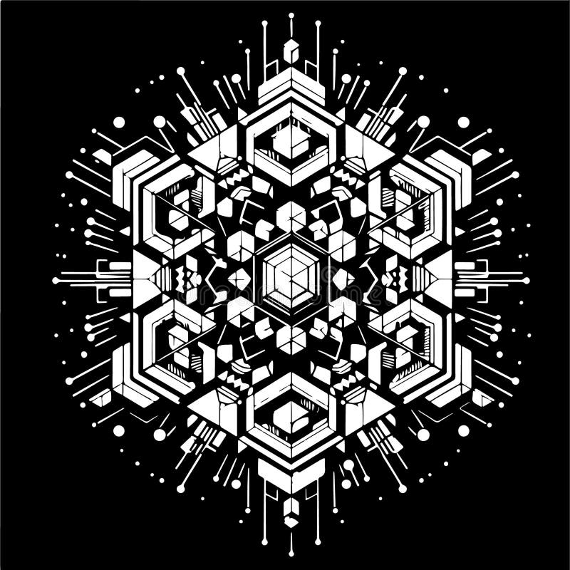 Modern High-Tech Geometric Mandala Stock Vector - Illustration of ...