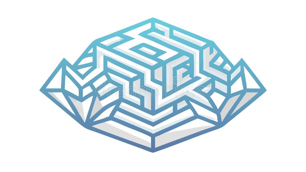 Complex Geometric Maze. Problem Solving and Strategic Pathways Icon ...