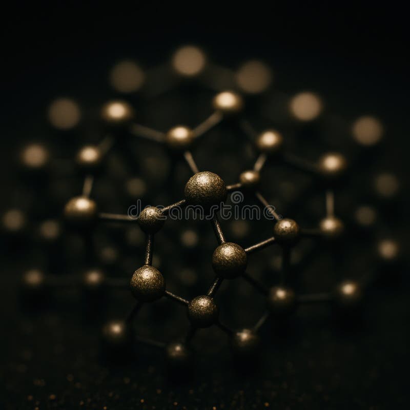 A Complex Geometric Molecular Structure Composed of Bronze Metallic ...