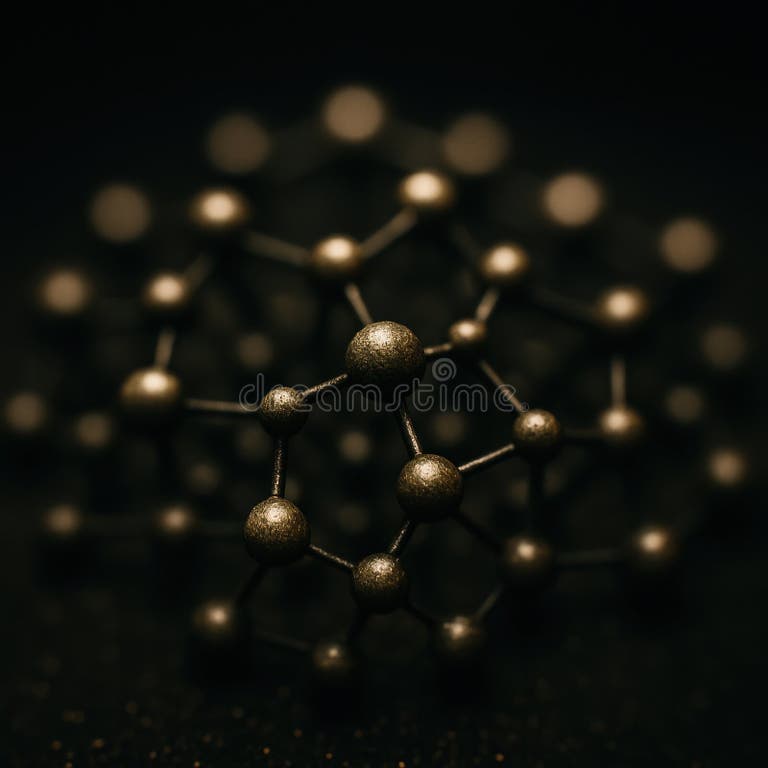 A Complex Geometric Molecular Structure Composed of Bronze Metallic ...