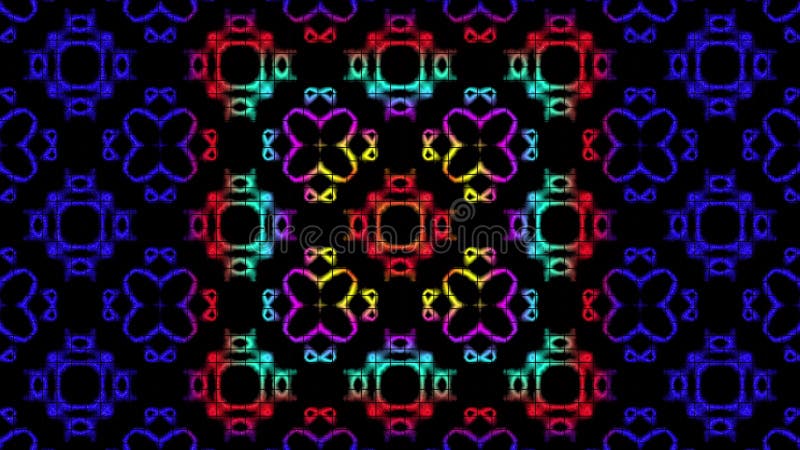 Complex Geometric Motifs with a Combination of Blue and Green on a Dark ...